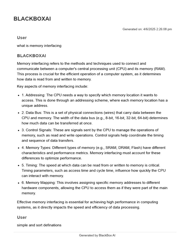 What Is Memory Interfacing | PDF | Computer Memory | Random Access Memory
