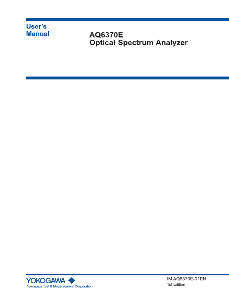 AQ6370E Optical Spectrum Analyzer Manual | PDF | Spectral Density ...