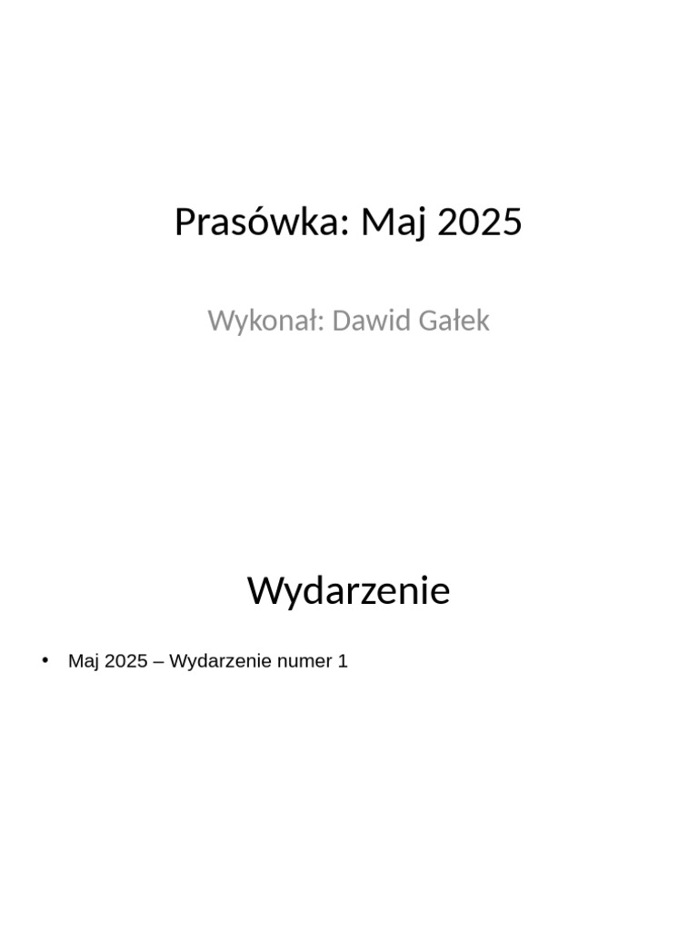Prasowka 2025 Maj Dawid Galek | PDF