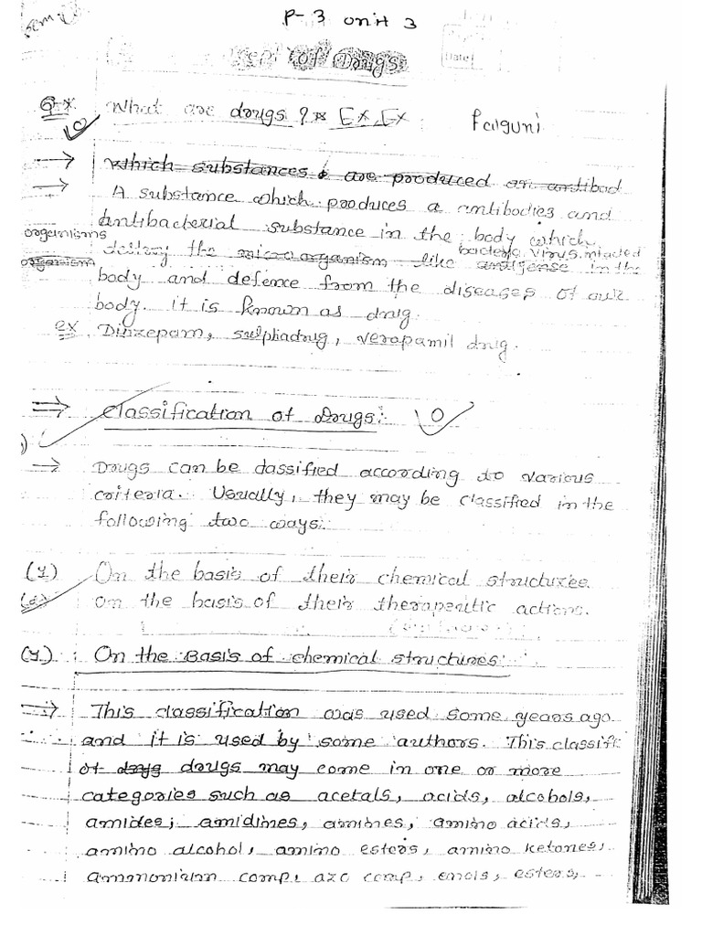 PAper 3 Unit 2 Basic Concept of Drugs | PDF