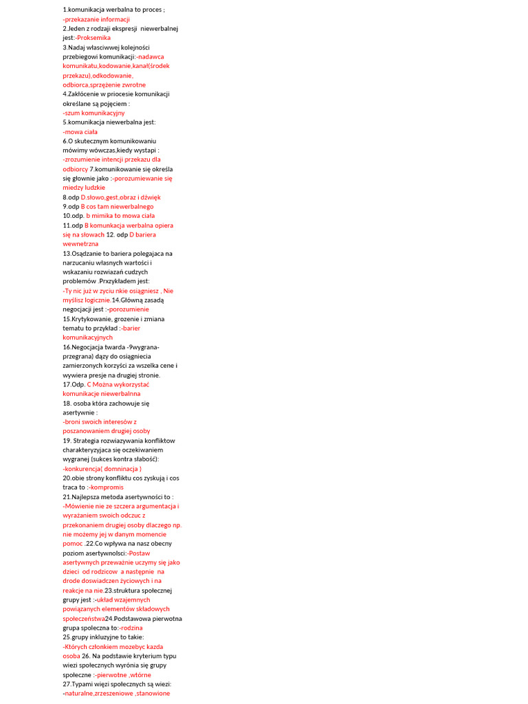 Psychologia Pytania Sciaga | PDF