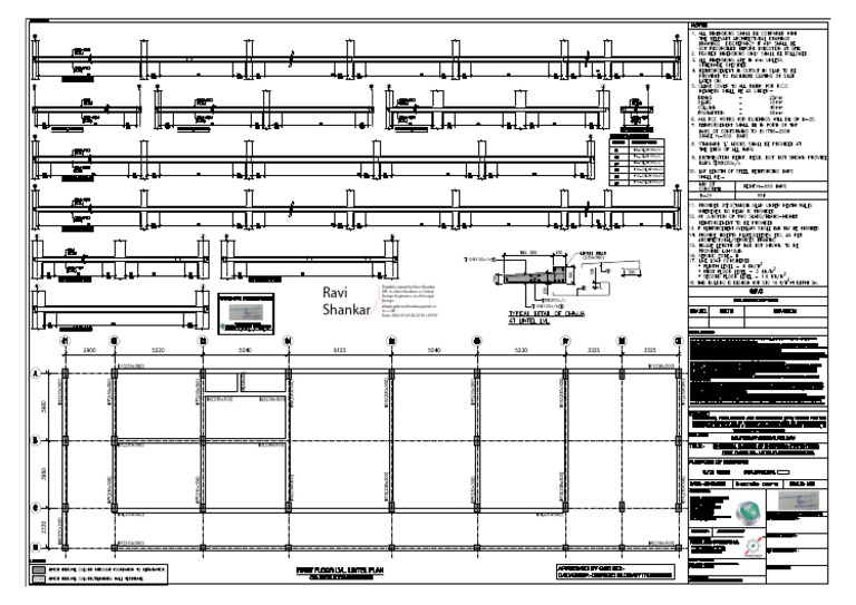 Cei-Byt-stn-first Floor Lvl. Lintel Plan & Beam Detail | PDF