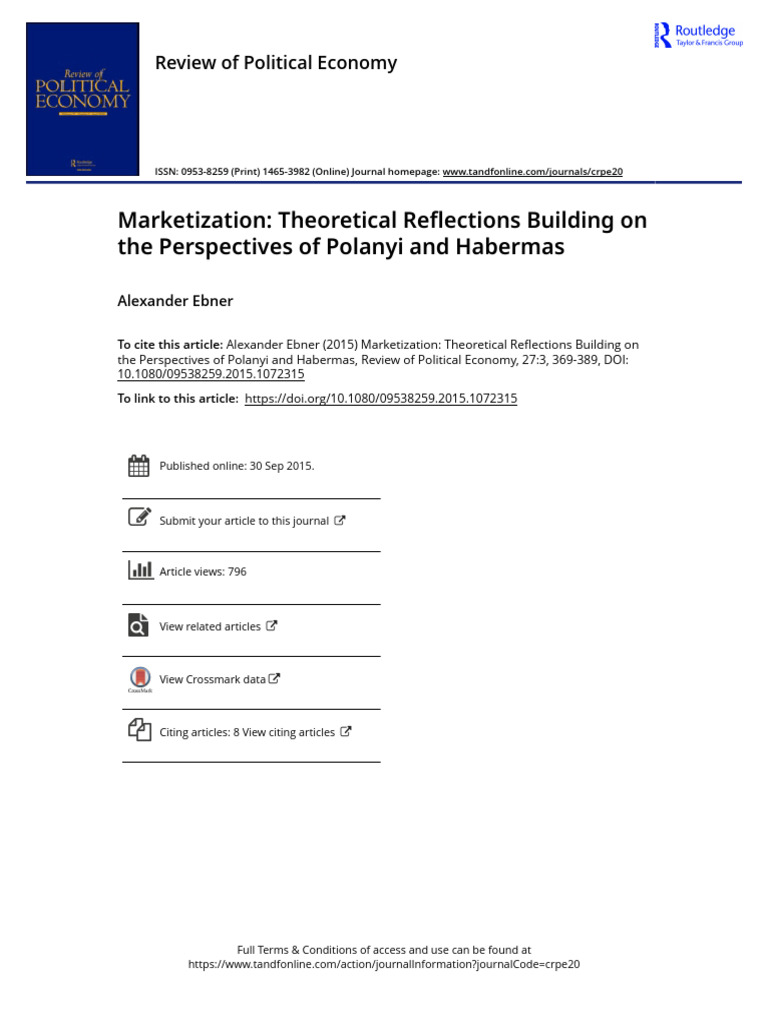 Marketization Insights from Polanyi & Habermas | PDF | Market ...