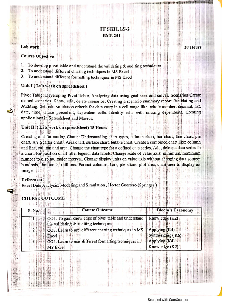 IT Skill Syllabus MBA-2 | PDF