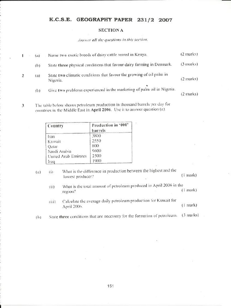 Kcse 2007 Geography p2 | PDF