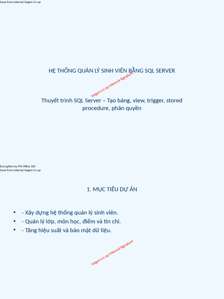 HeThongQuanLySinhVien SQLServer Final | PDF