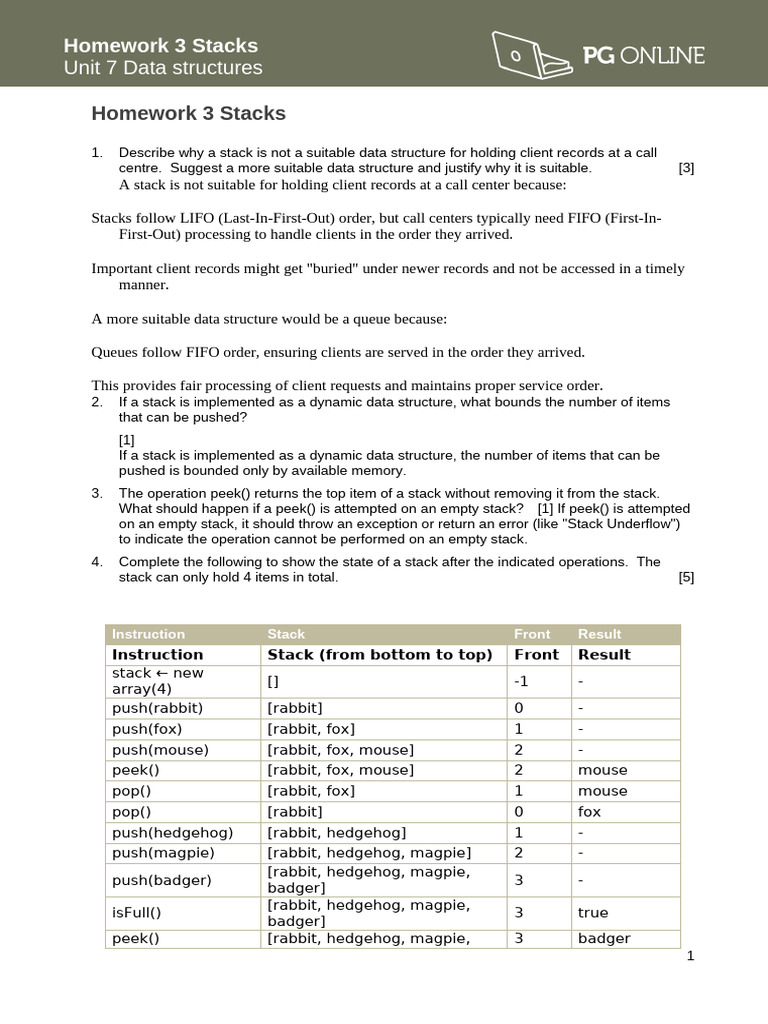 Data Structures Homework 3 Stacks | PDF | Queue (Abstract Data Type) | Computing