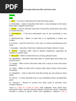 Food Tasting Evaluation Sheet | PDF