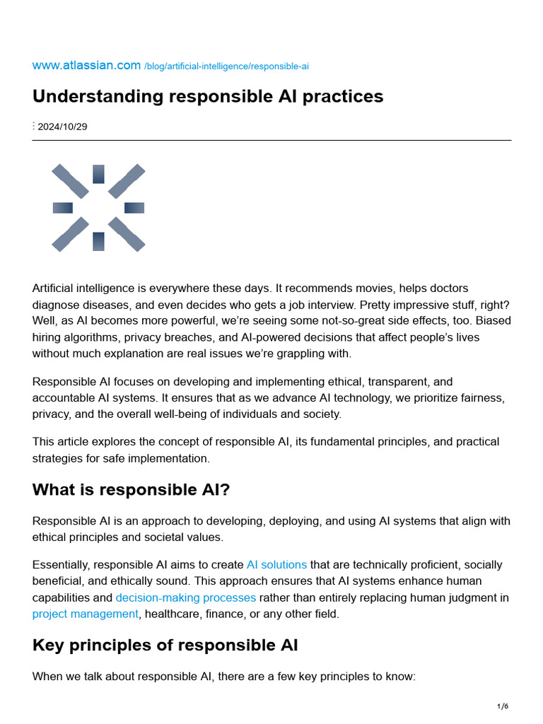Responsible AI: Ethical Practices Guide | PDF | Artificial Intelligence ...