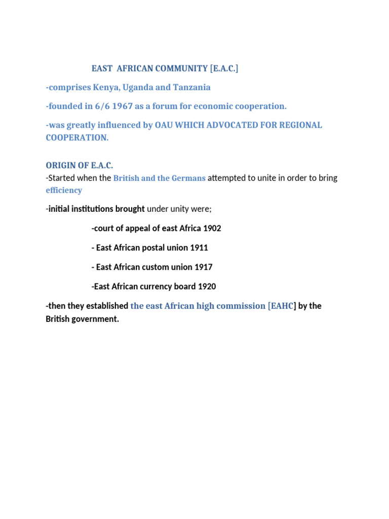 East African Community - 1710904868 | PDF | Economies