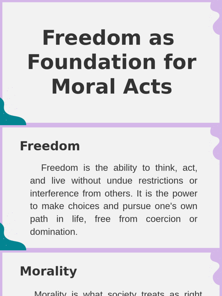 Freedom As Foundation For Moral Acts | PDF | Immanuel Kant | Morality