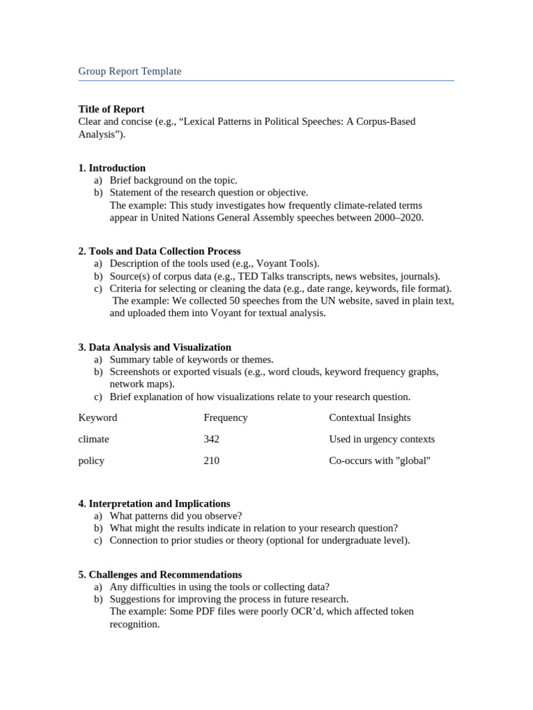 Group Report Template | PDF