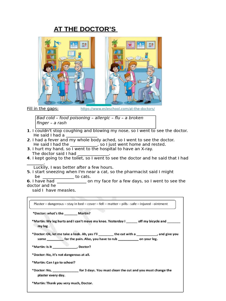 Doctor Visit Vocabulary Worksheet | PDF
