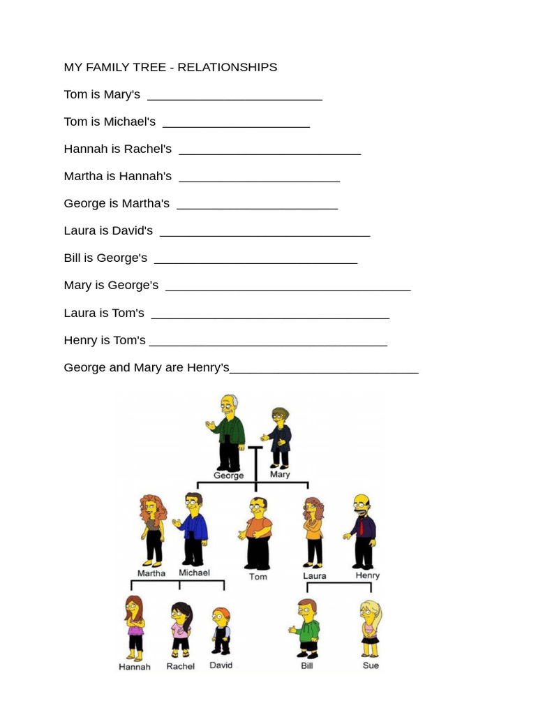 MY FAMILY TREE Relationships Worksheet Beginners | PDF