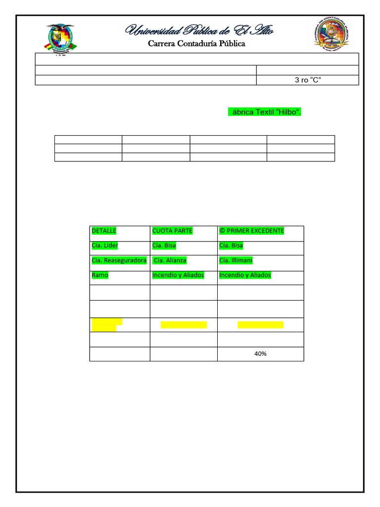 Ejercicio 1 Reaseguros | PDF | Reaseguro | Contabilidad