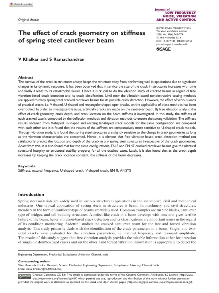Effect of crack on stiffness in concrete structure | PDF | Beam ...