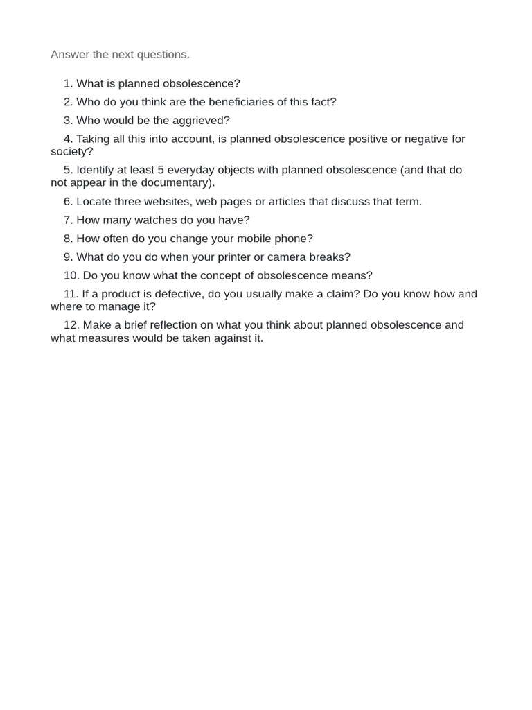 Planned Obsolescence | PDF