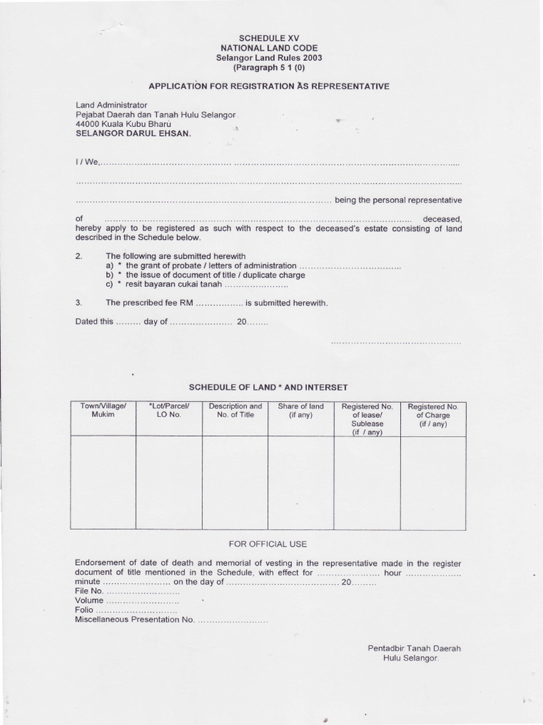 Application for Borang 51 Registration | PDF | Property Law | Real ...