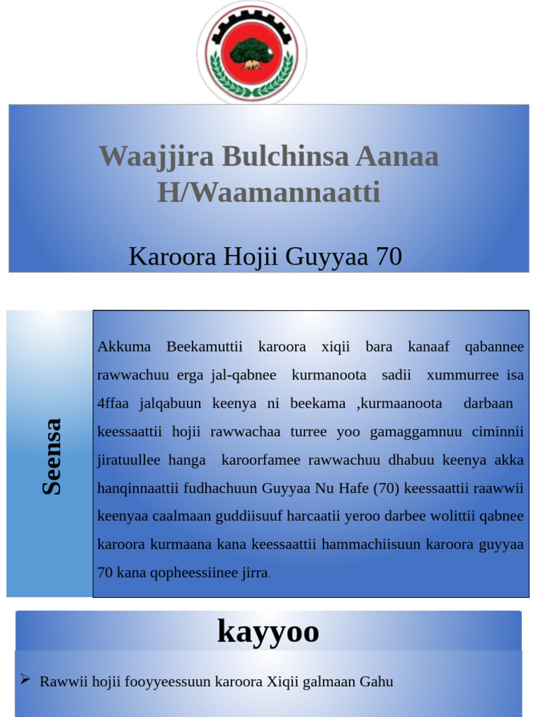 Karoora Guyyaa 70-AW | PDF
