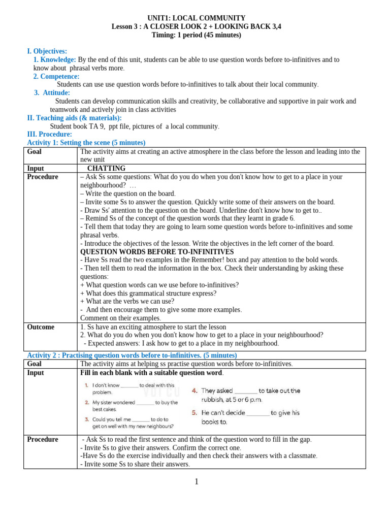 Unit 1 Period 3 A Closer Look 2+ Looking Back 3,4 | PDF | Question | Procedural Knowledge