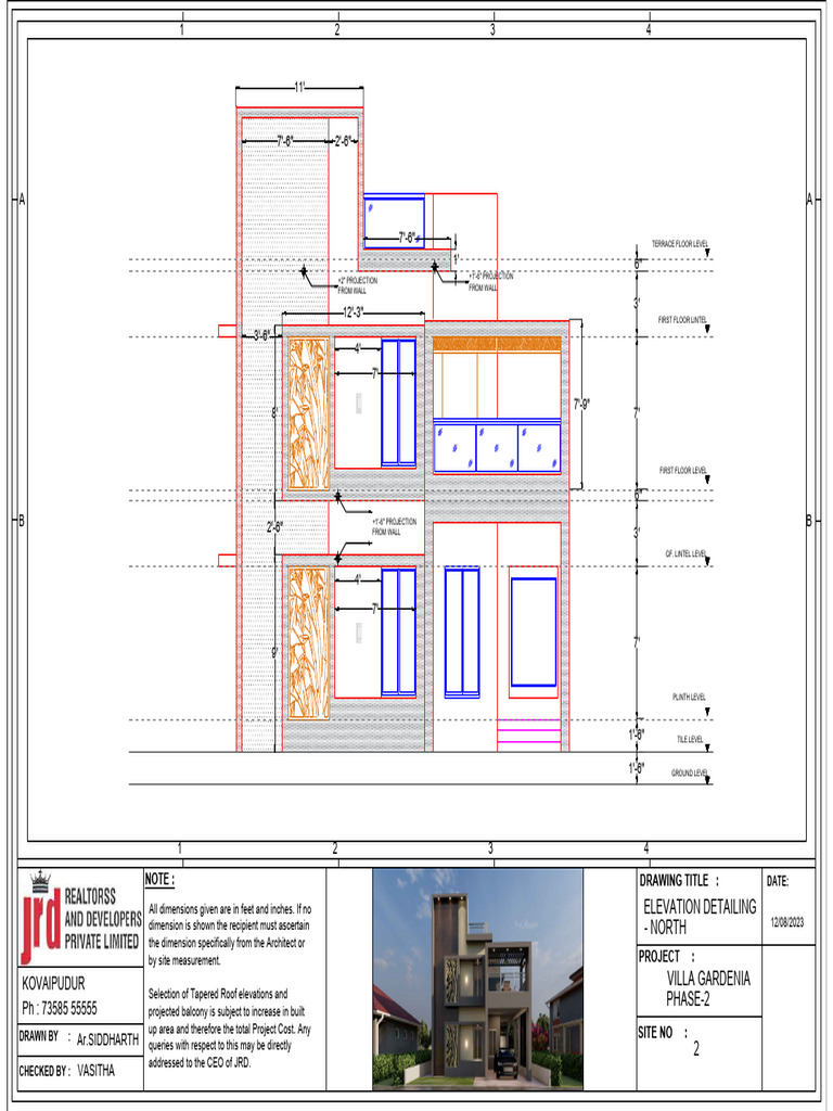 Villa Gardenia Elevation Details | PDF