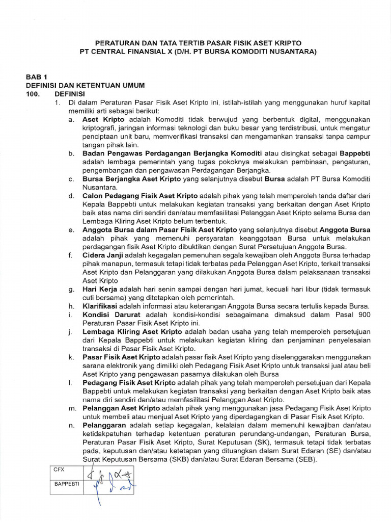 PTT Pasar Fisik Aset Kripto CFX | PDF