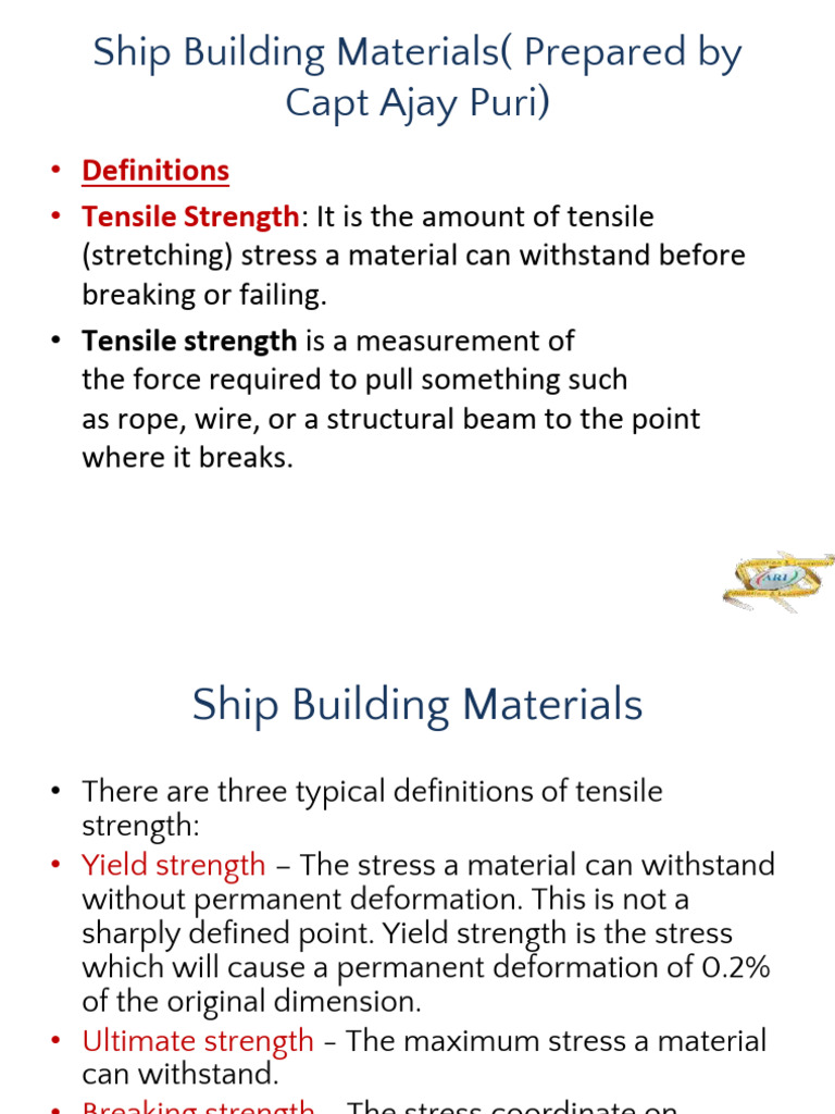 Key Properties of Shipbuilding Materials | PDF | Fracture | Deformation ...