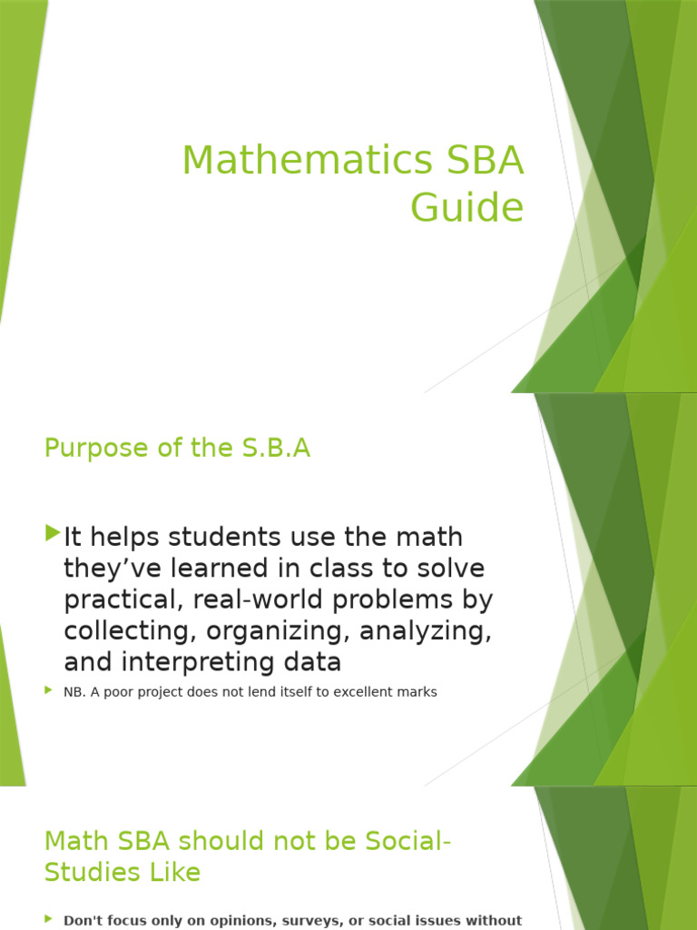 Mathematics SBA Guide[1] | PDF | Mathematics | Data