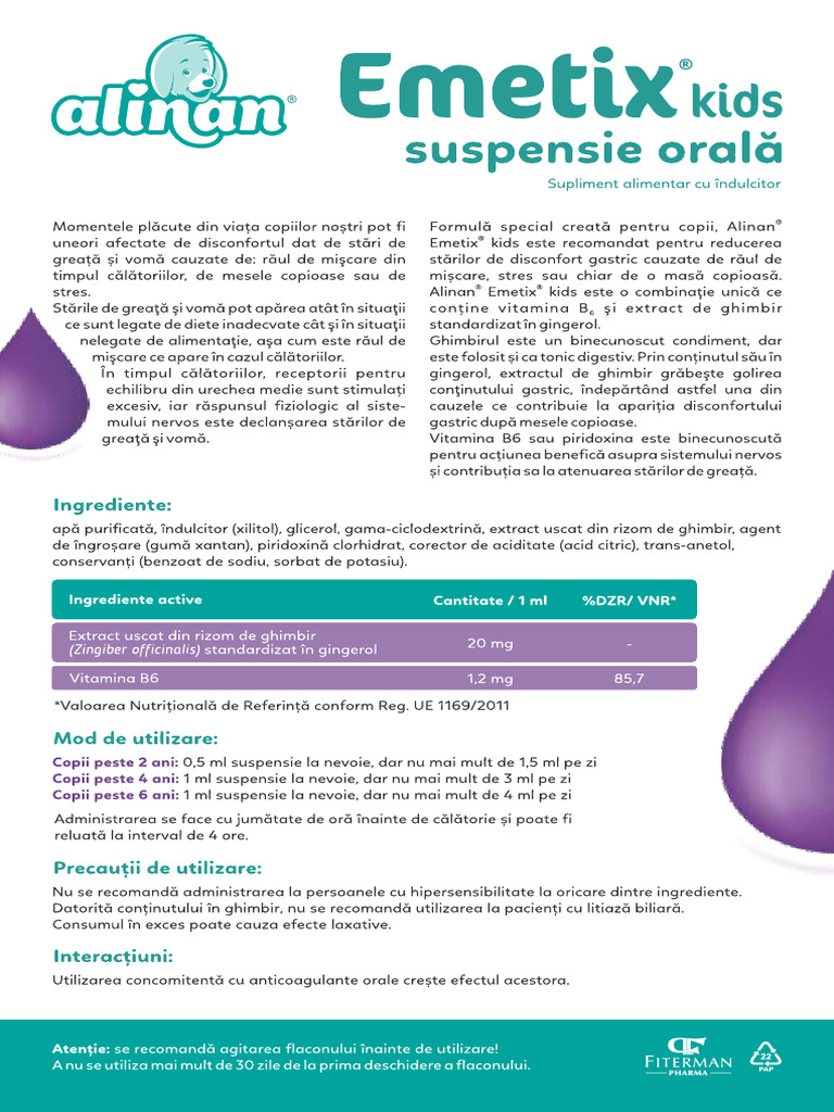 Prospect - Alinan Emetix KIDS 20 ML Solutie | PDF
