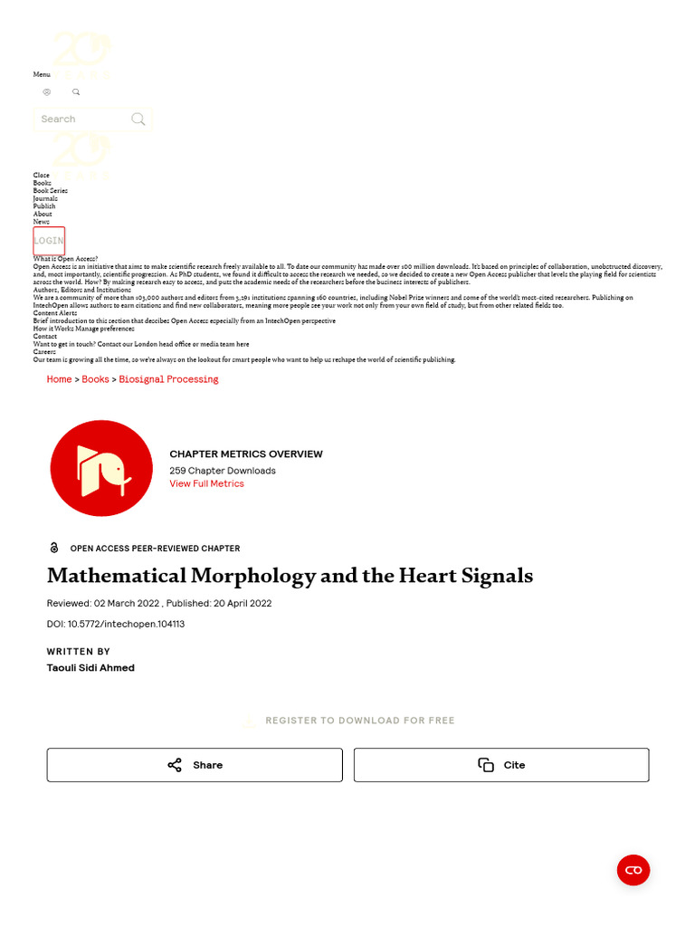 1-Mathematical Morphology and The Heart Signals - IntechOpen | PDF ...