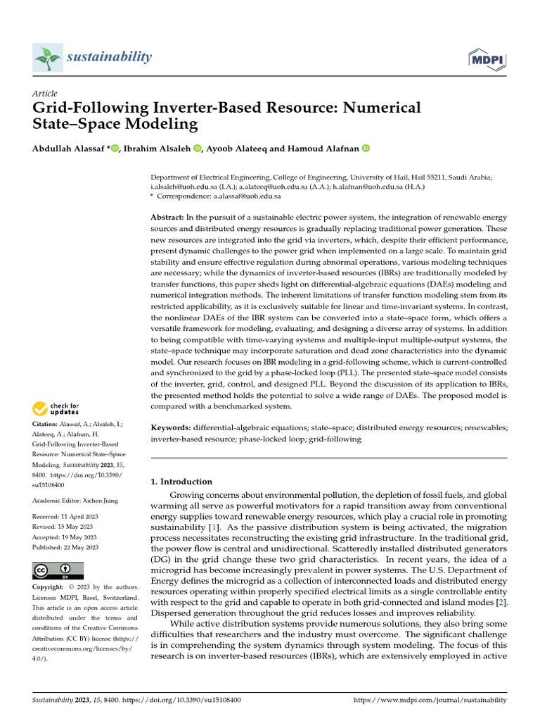 Sustainability 15 08400 | PDF | Power Inverter | Ordinary Differential ...