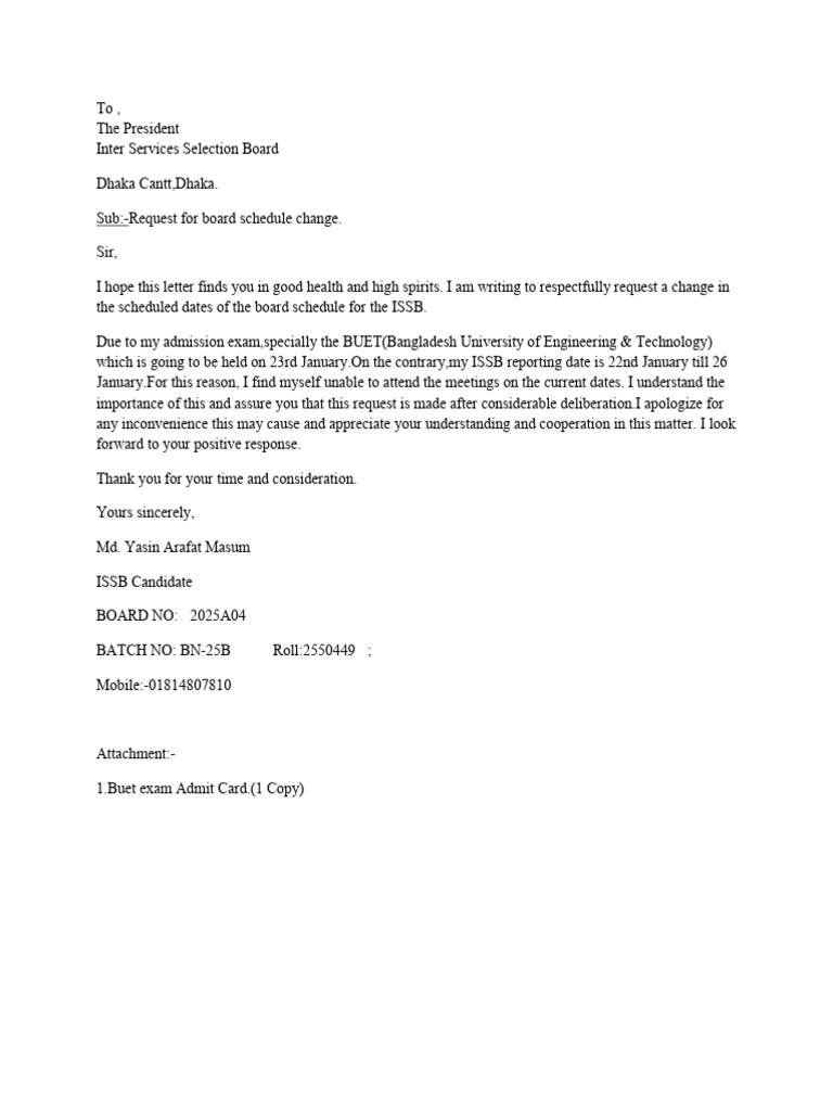 Issb Postponement Application | PDF