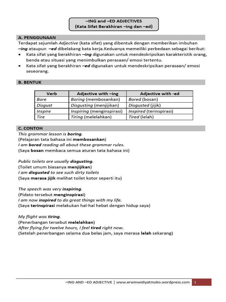 Adjective With Ing and Ed | PDF | Linguistic Typology | Linguistics