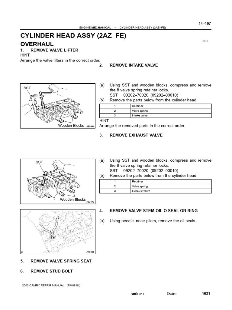 2 - Engine - Cylinder Head Overhaul | PDF | Engines | Engine Technology