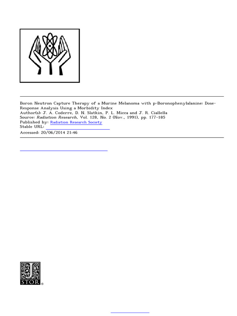 1991-Coderre J A Et Al-Boron Neutron Capture Therapy of A Murine Melanoma With P ...
