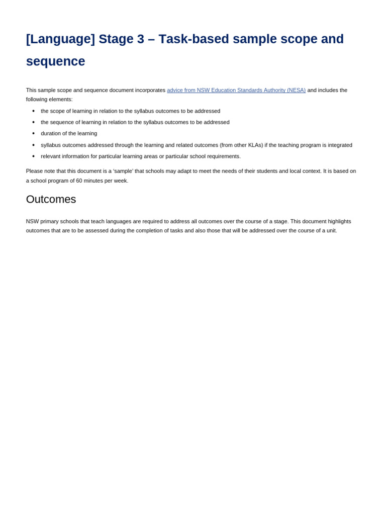 Languages s3 Task Based Sample Scope and Sequence | PDF | Information | Alphabet
