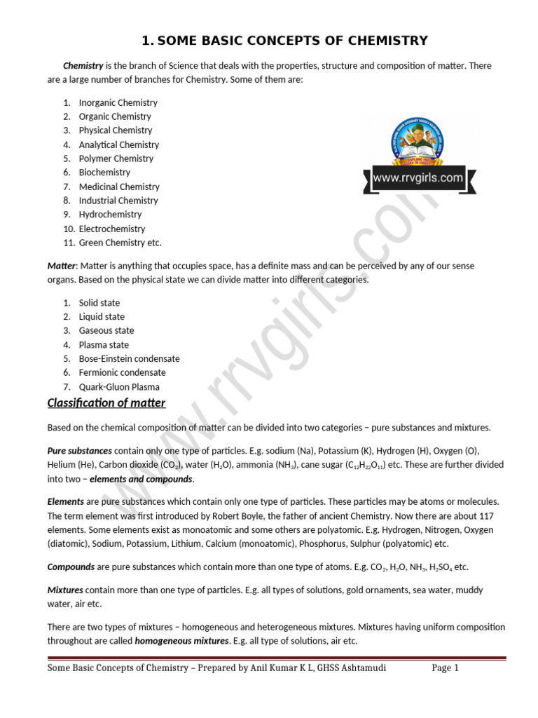 Basic Chemistry Concepts for JEE | PDF | Mole (Unit) | Significant Figures