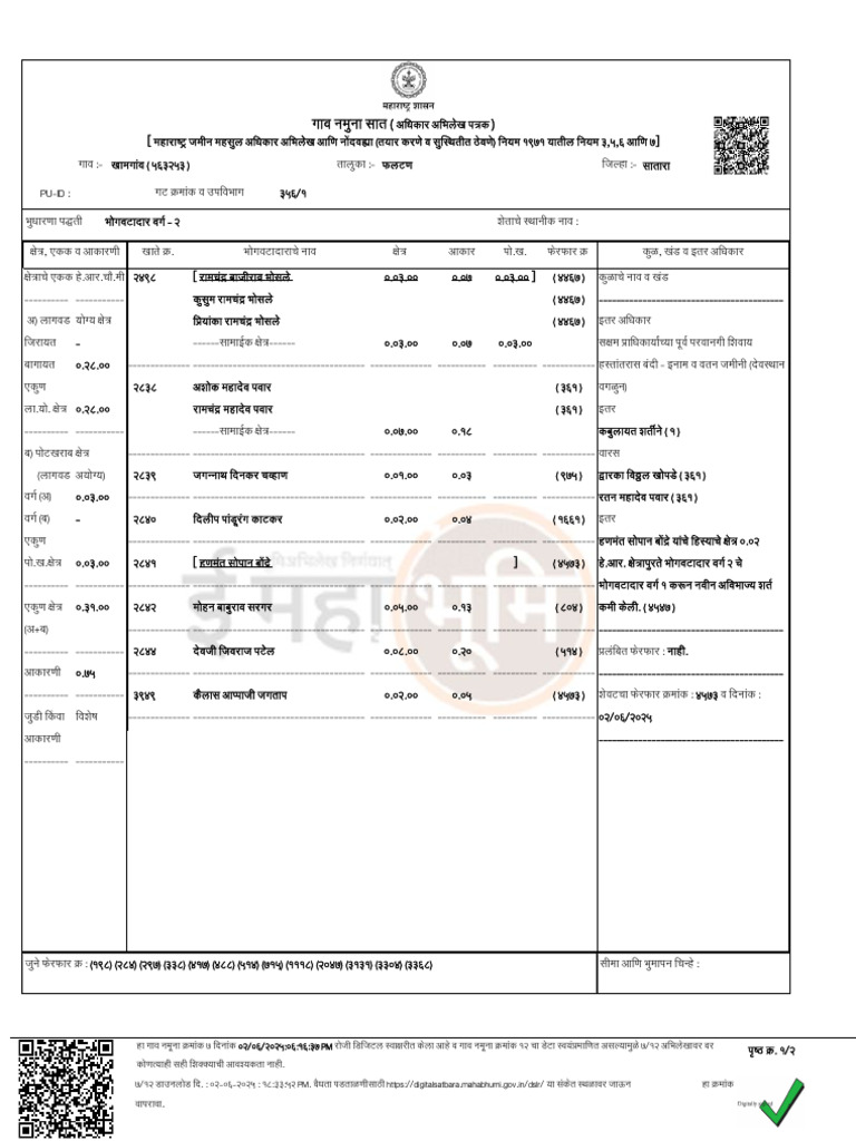 खामगांव 356#1 Satbara | PDF
