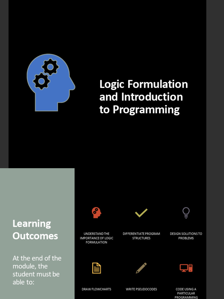 Topic # 1 - Logic Formulation and Introduction To Programming | PDF | Computer Program | Programming