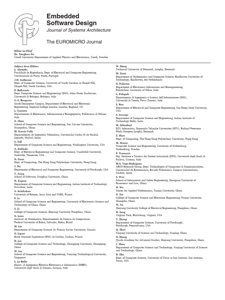 Editorial Board - 2024 - Journal of Systems Architecture | PDF ...