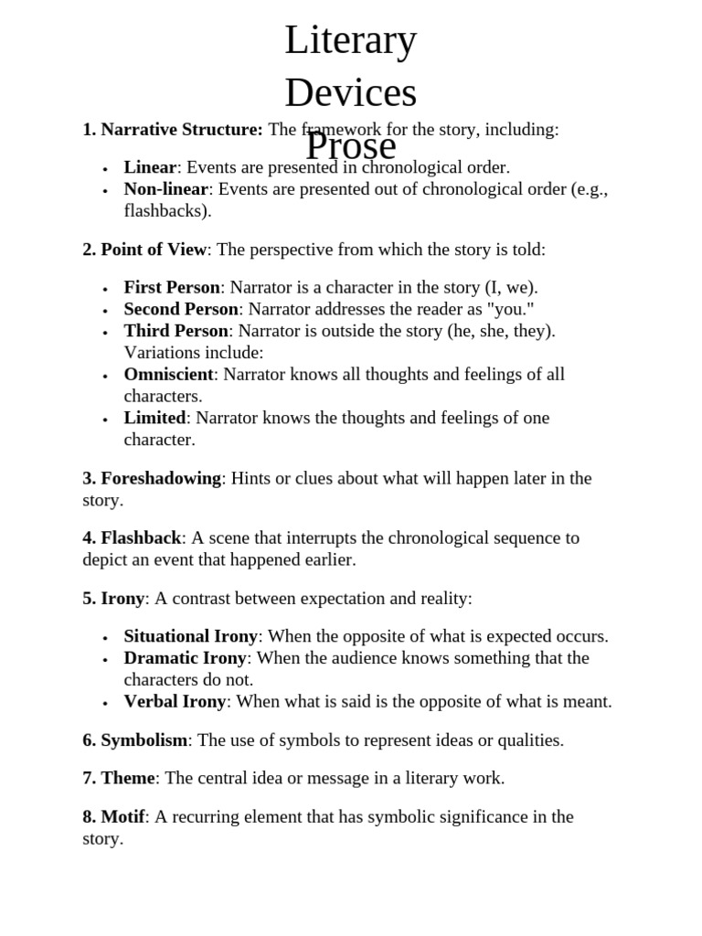 Key Literary Devices Explained | PDF | Narration