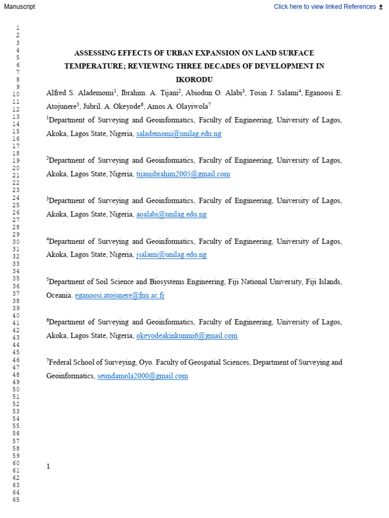 Assessing Effects of Urban Expansion On Land Surface | PDF
