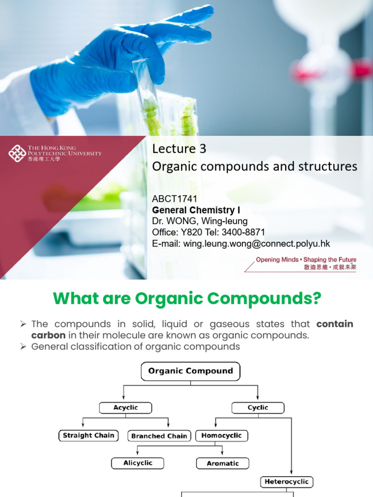 Lecture 3 Organic Compounds and Their Structures | PDF | Chirality ...