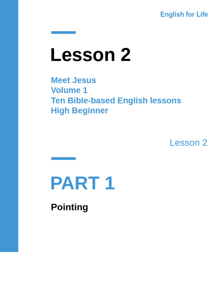 Meet - Jesus High - Beginner Lesson - 2 RLJ LN RLJ LN | PDF ...