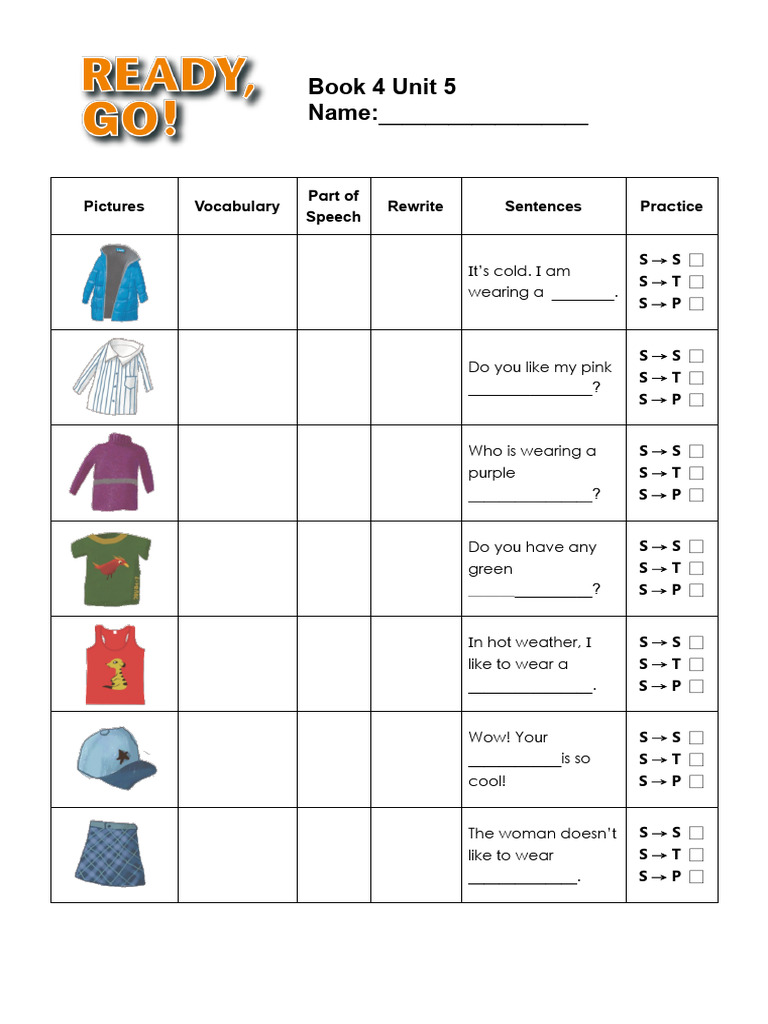 RG B4 Vocabulary Review U5 | PDF