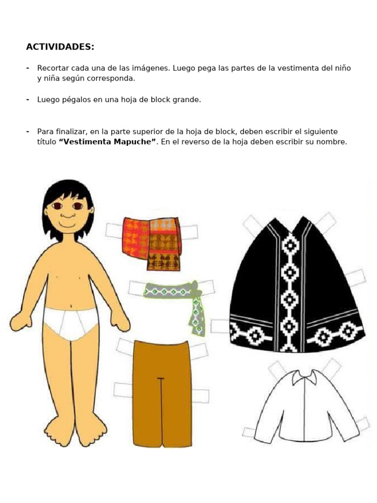 Guia Actividad Vestimenta Mapuche | PDF