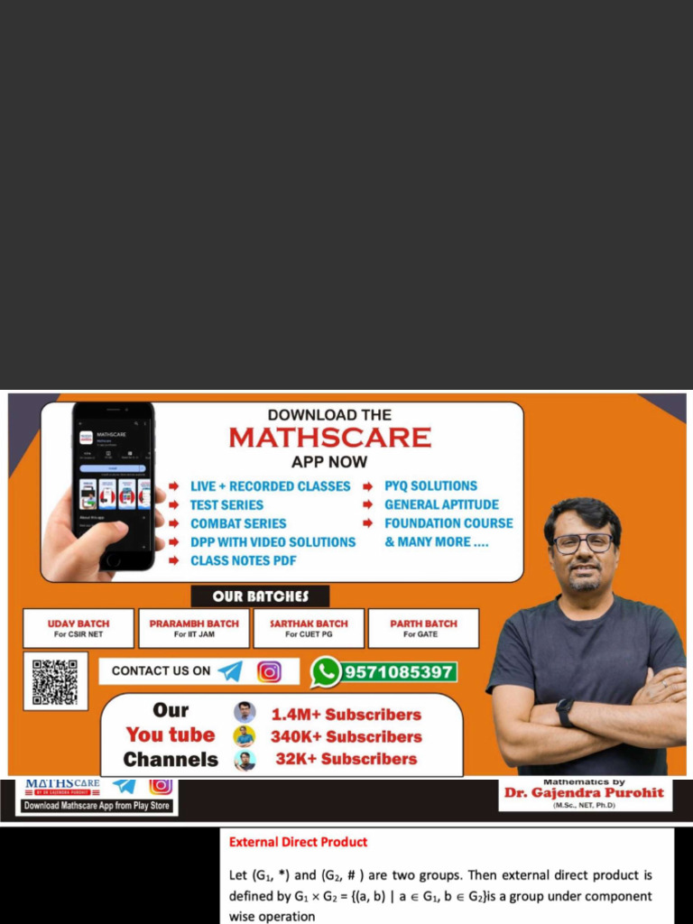 285) L16 - External Direct Product and Its Results | PDF