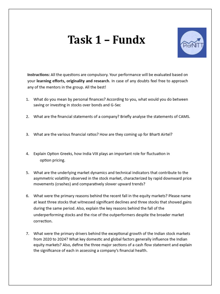 ProfNITT Induction 2025 Fundx Task (1) | PDF