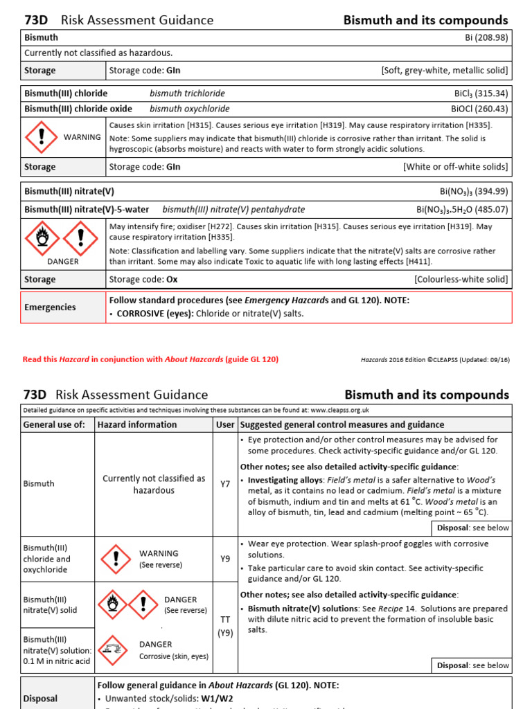 HC073D Bismuth Its Compounds | PDF | Chemical Substances | Chemical ...