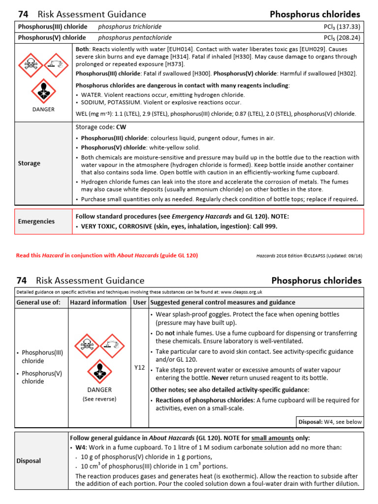 HC074 Phosphorus Chlorides | PDF | Phosphorus | Chemical Substances